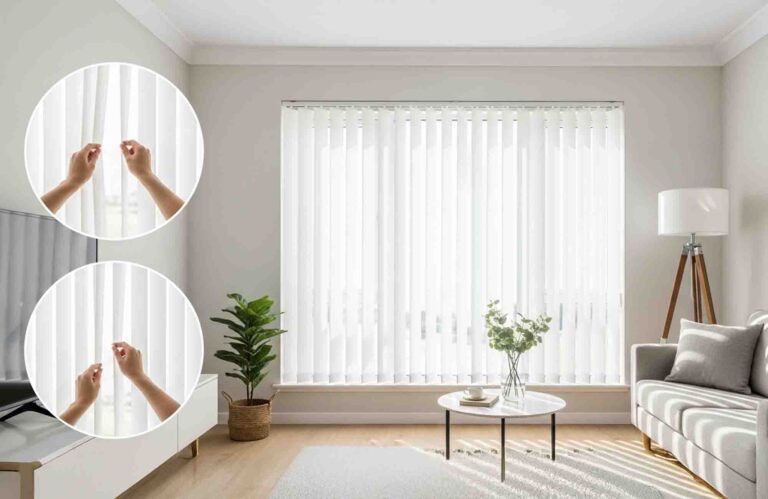Living Room Vertical Blinds untuk Nuansa Elegan